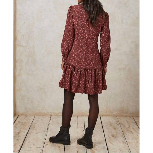 People Tree | Dresses | New People Tree Va Glendale Dress In Burgundy ...